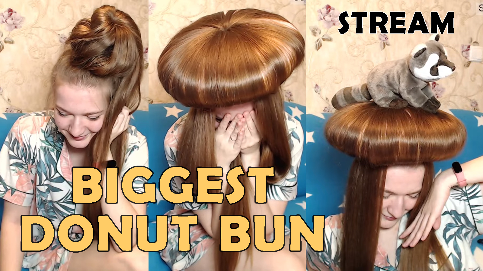 Long Hair Stream 💛 Biggest donut bun and others buns today! (YouTube ...
