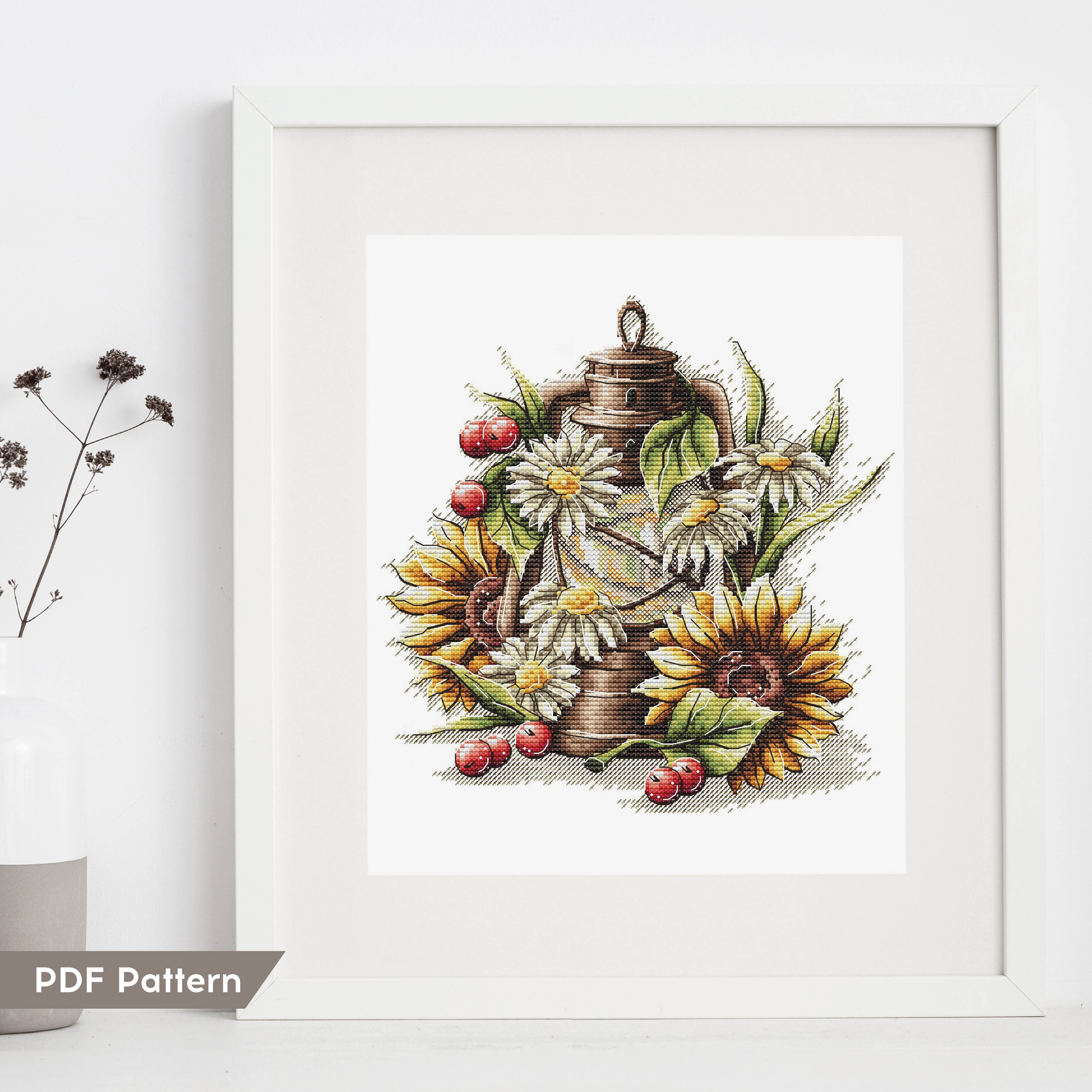 «Kerosene Stove with sunflowers». Cross stitch pattern - polu.stitch ...