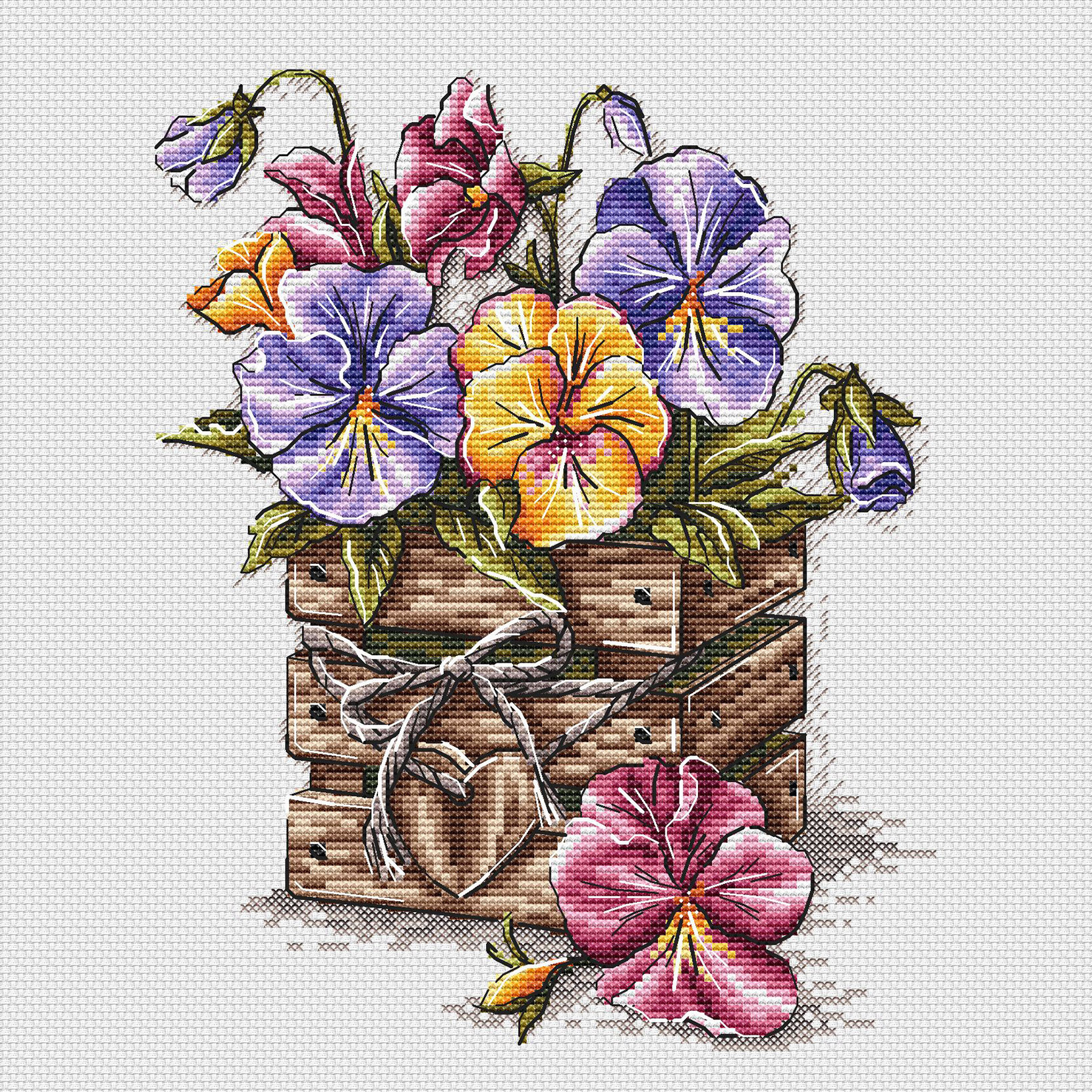«Pansies». Cross stitch pattern - polu.stitch | Boosty