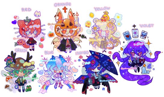 rainbow theme adoptables 🌈🌈🌈 [sold] - Kalmarchikchik | Boosty