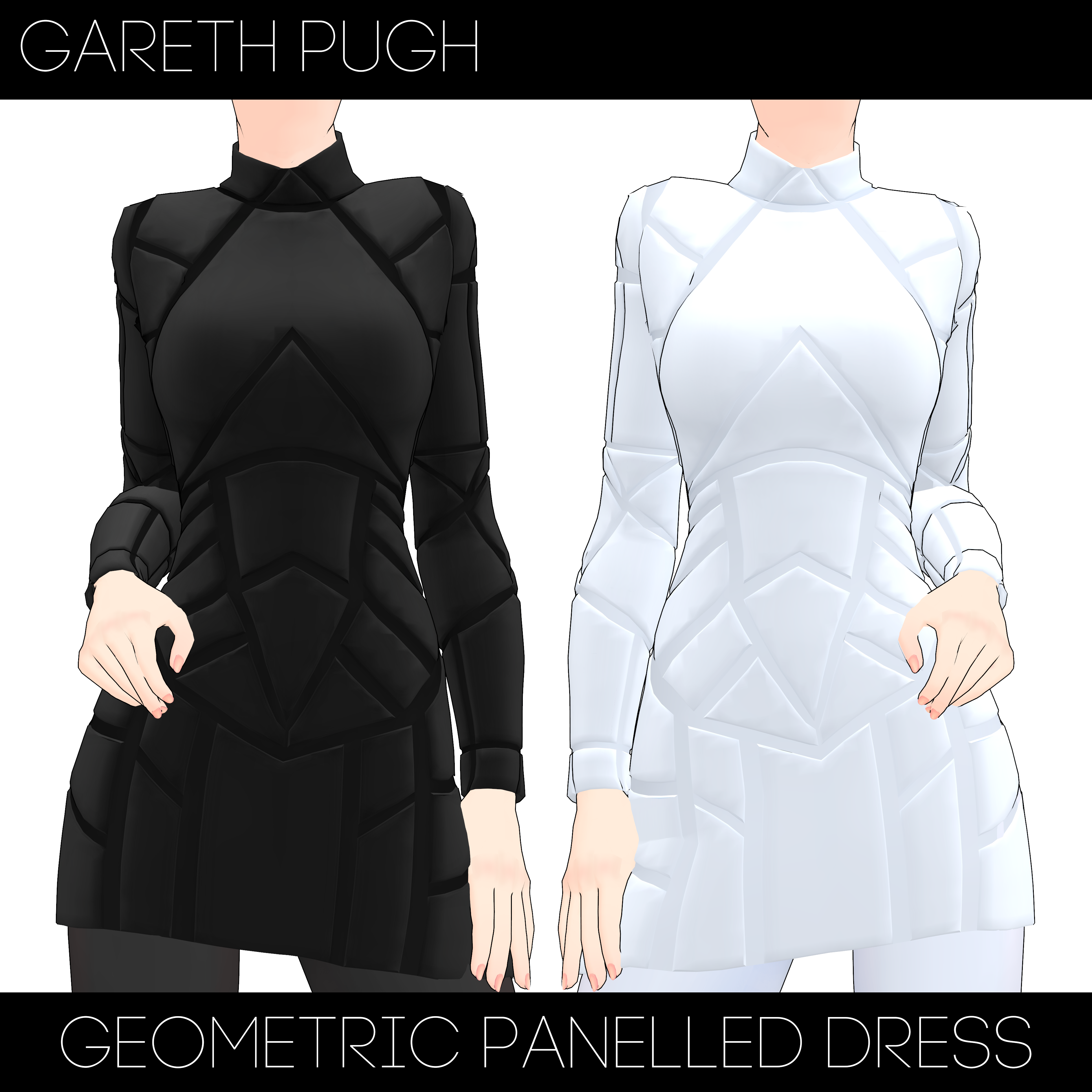 [MMD] Geometric Panelled Dress [Download Stuff] - オシドリ | Boosty