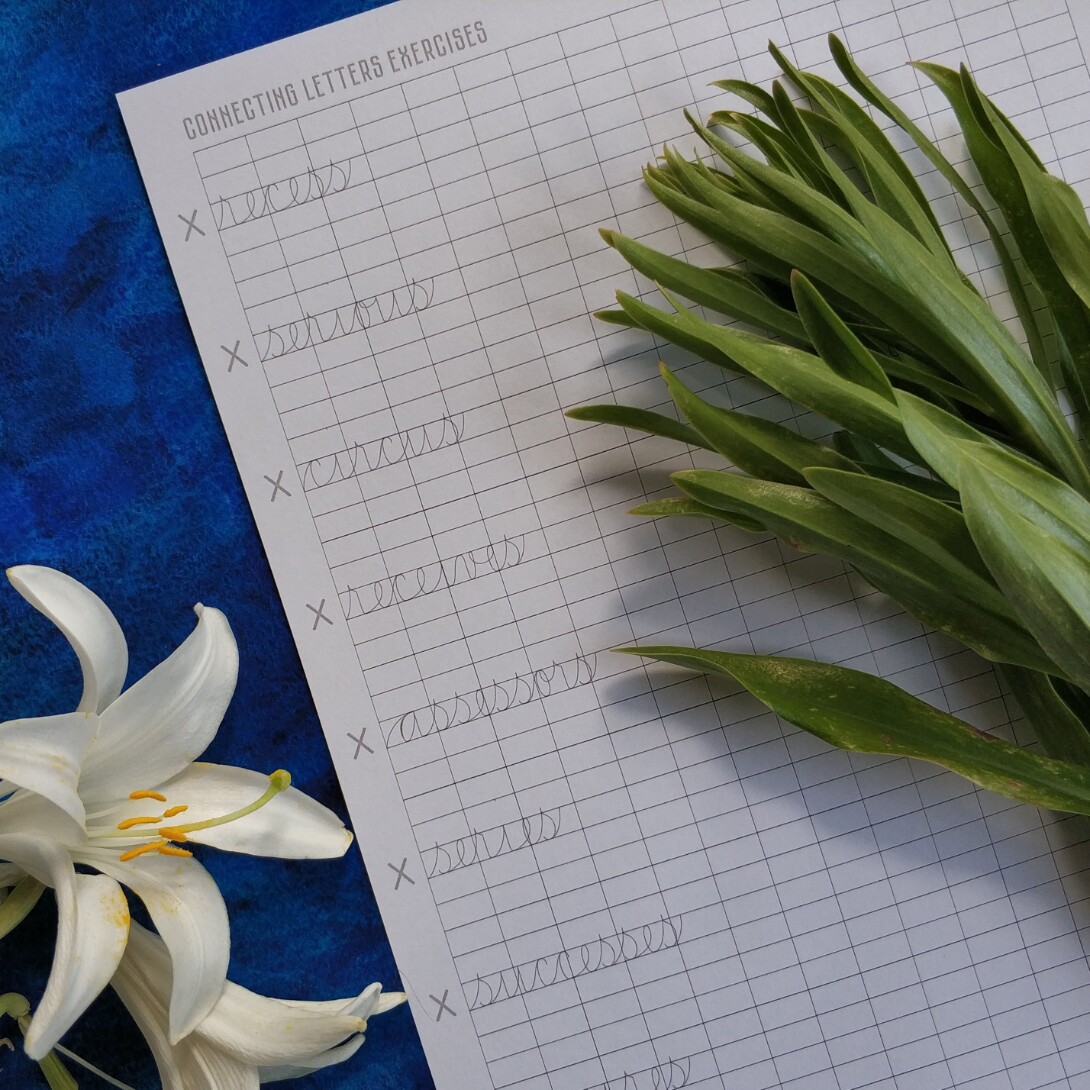 Spencerian Penmanship: Vertical Edition. Connecting letters and Writing ...