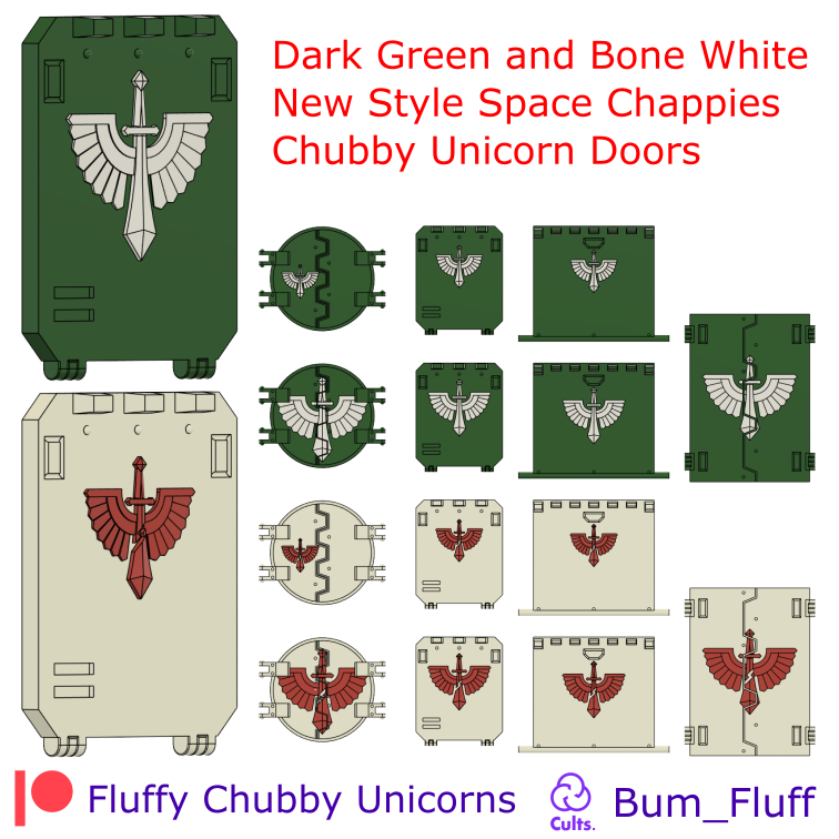 Dark Green and Bone White New Style Space Chappies Chubby Unicorn Doors ...