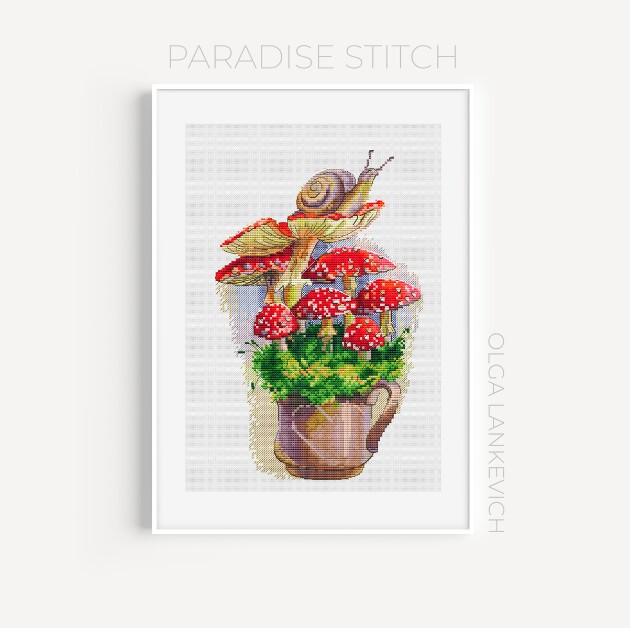 Fly Agarics cross stitch pattern - Olga Lankevich | Boosty