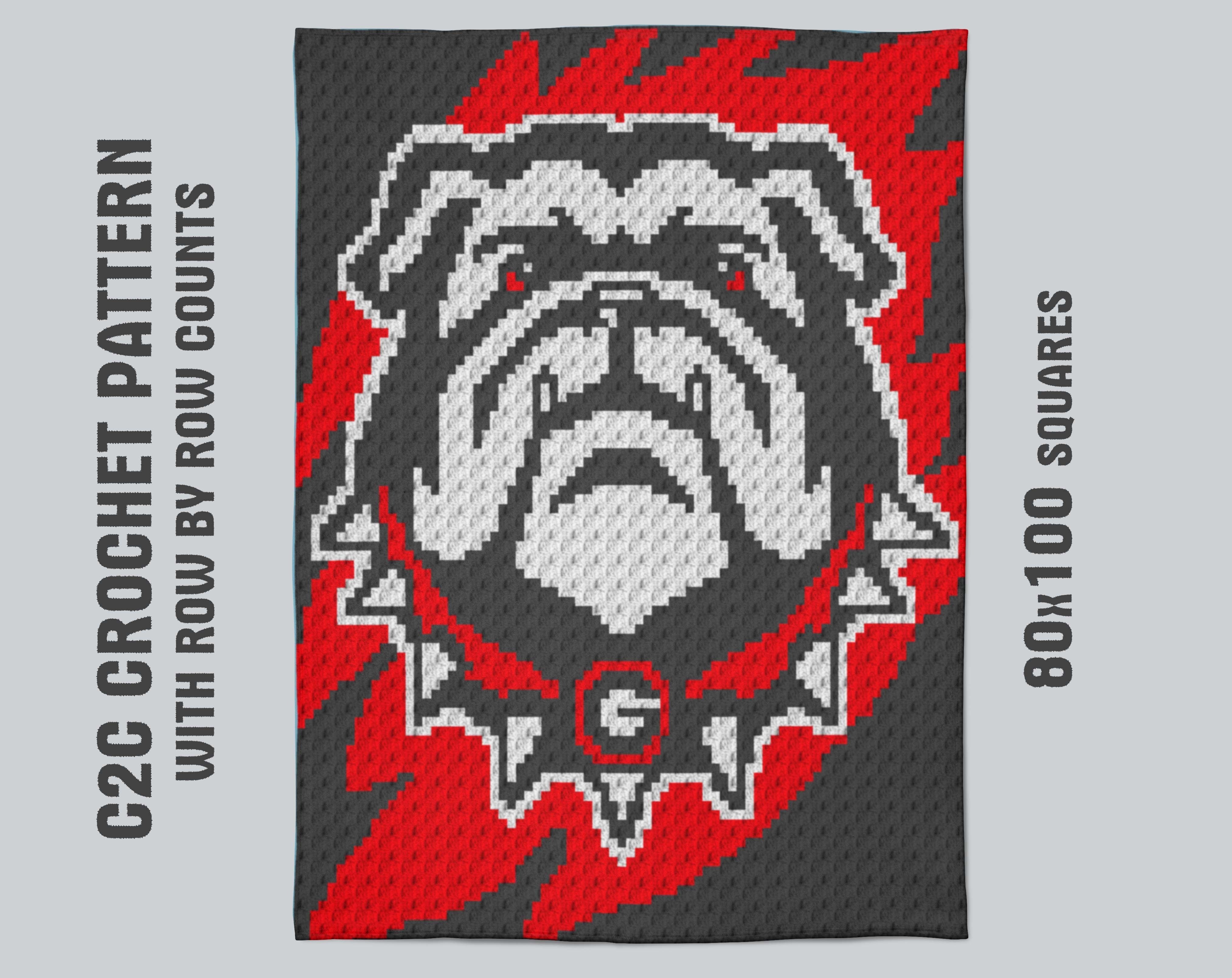 Georgia bulldogs c2c crochet pattern - nata.crochet | Boosty