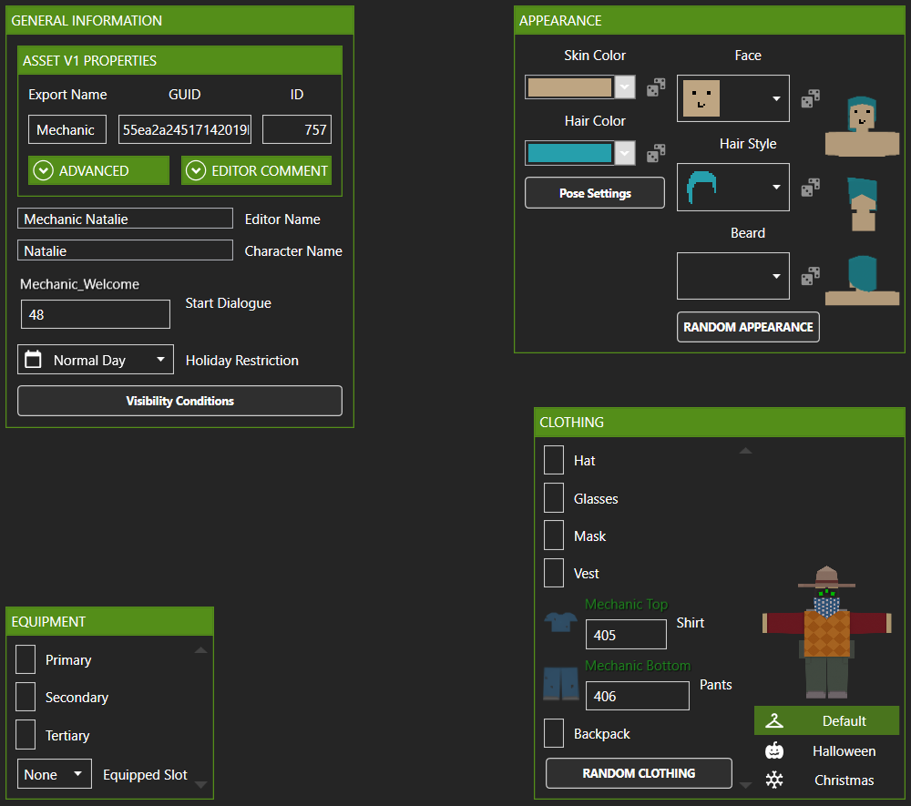 Asset Editor Showcase Day #2 - Comparison of NPCs layout - BowieD | Boosty