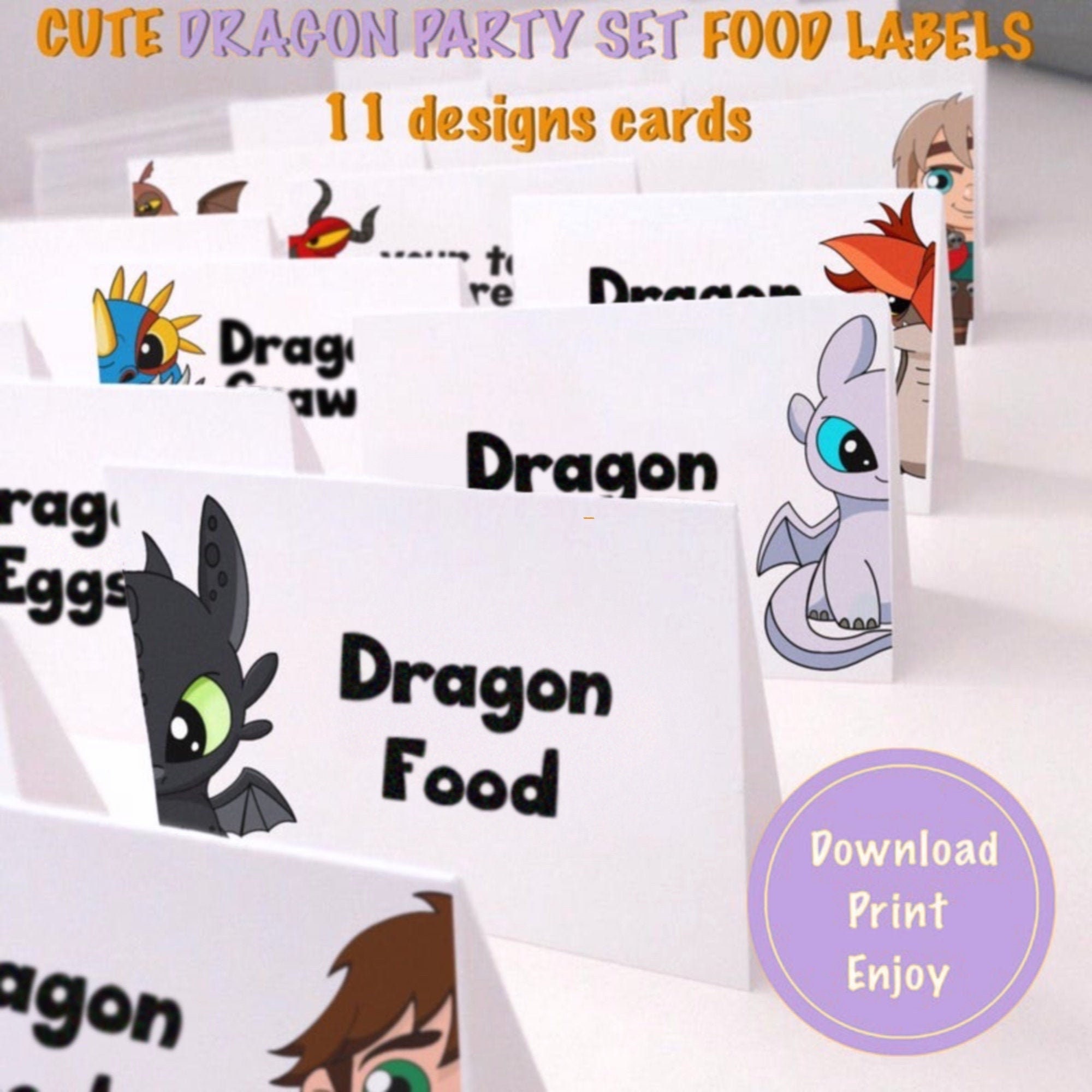 Dragons party food labels - PrimankaShop | Boosty