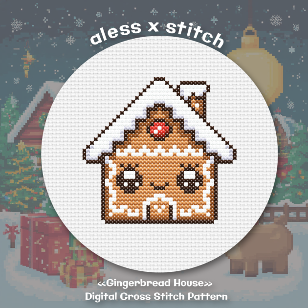 Gingerbread House Digital Cross Stitch Pattern PDF - aless x stitch ...