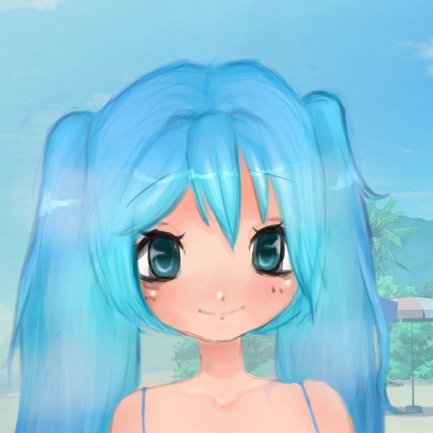 Miku Hatsune on the beach☀ - howushka | Boosty