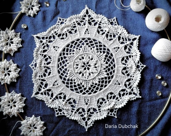 АРКТИКА салфетка крючком схема / ARCTIC DOILY free crochet pattern ...
