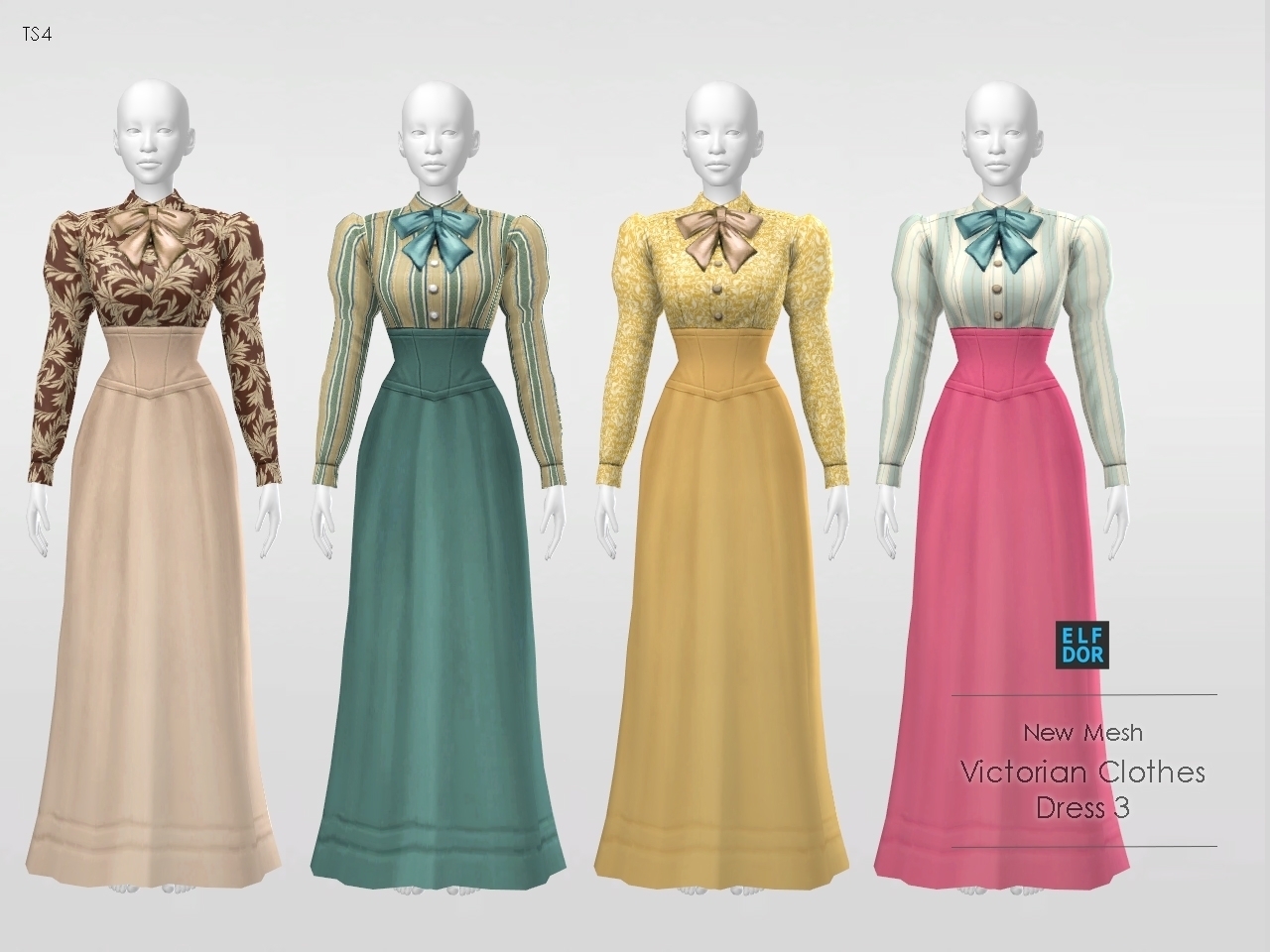 Victorian Clothes Set - Dress 3 - Elfdor Sims | Boosty