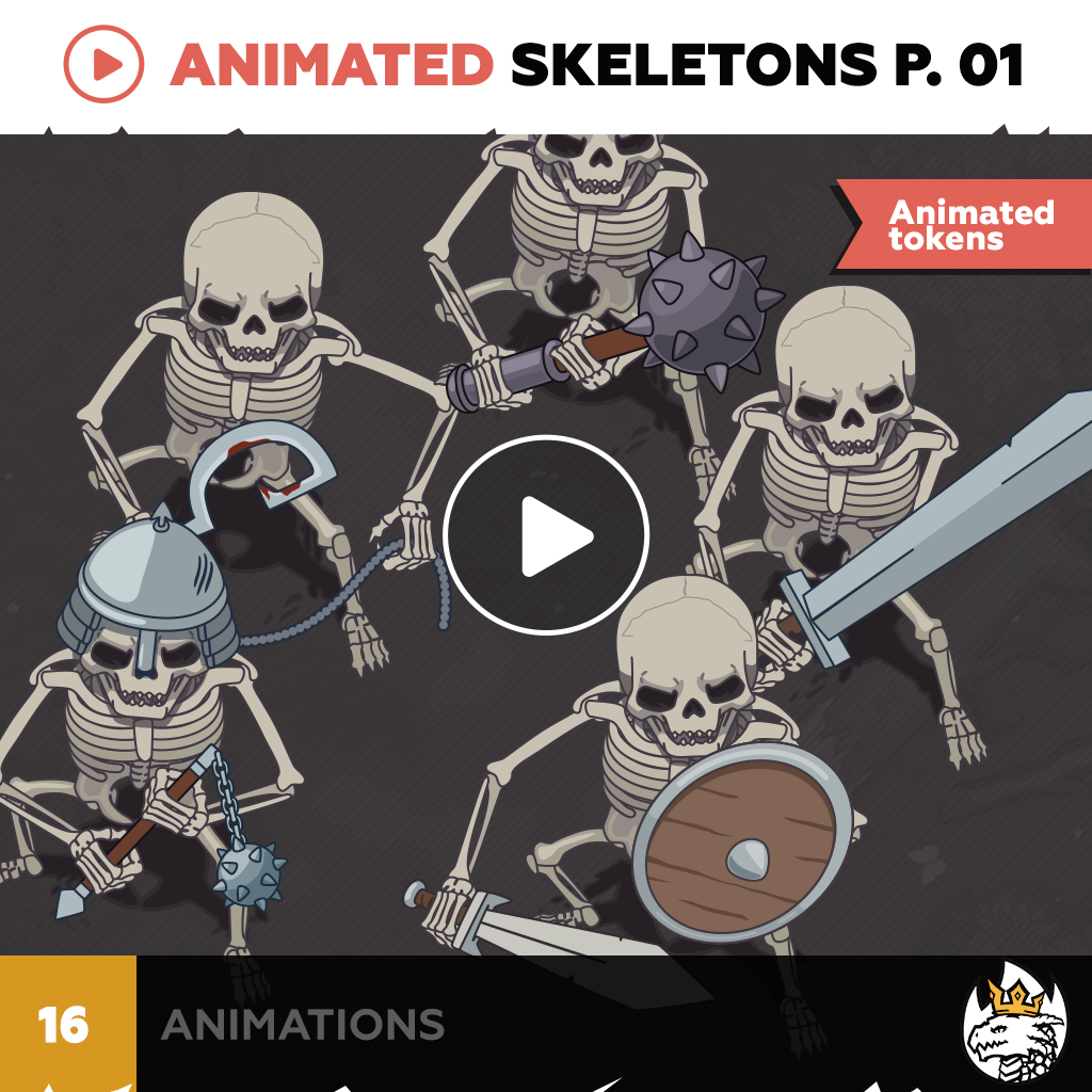 Skeletons/Undead Animated token set P.01 - Aleksandr Filinkov | Boosty