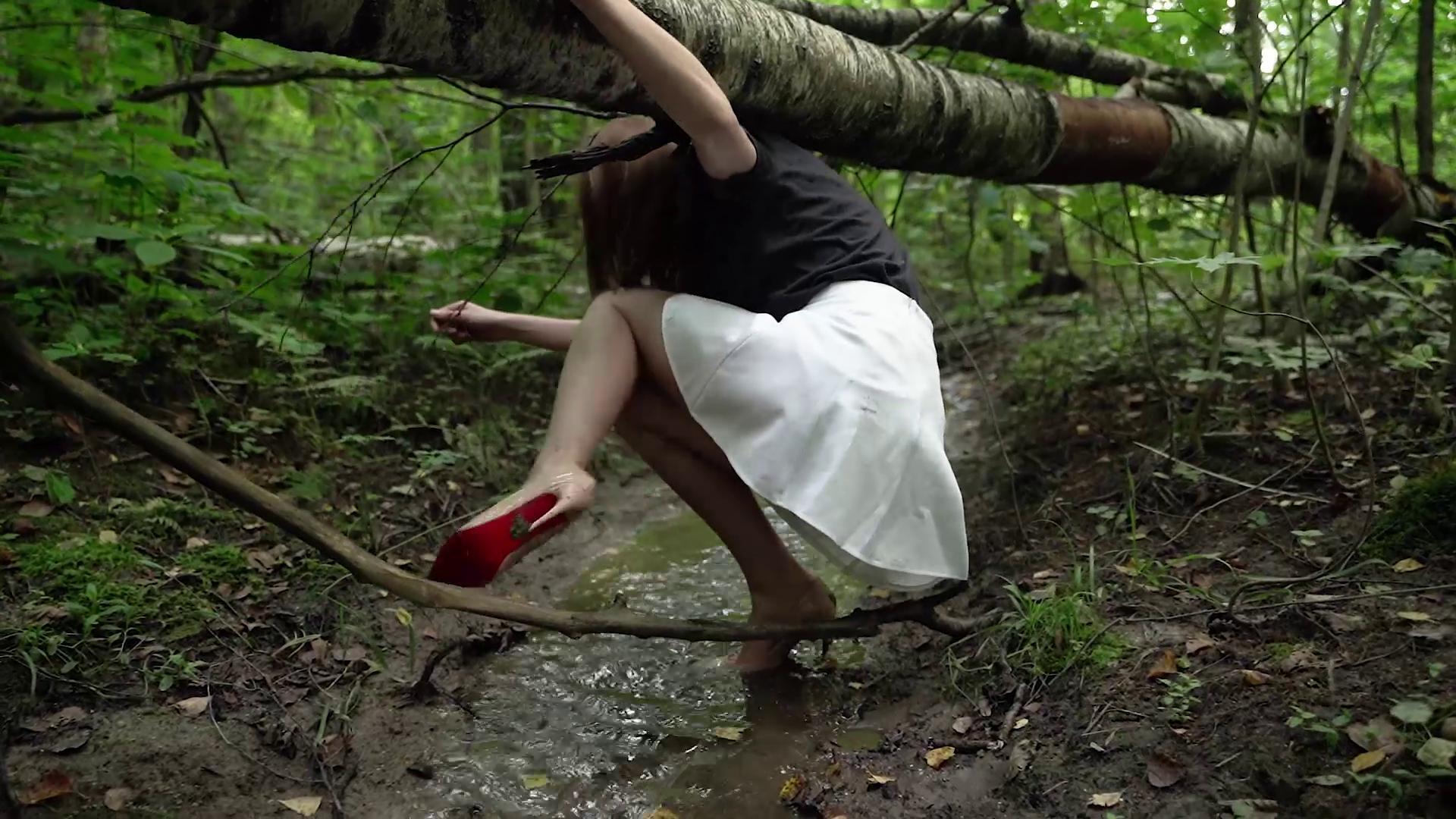 Lena on high heels lost in the forest, high heels abuse, high heels in ...